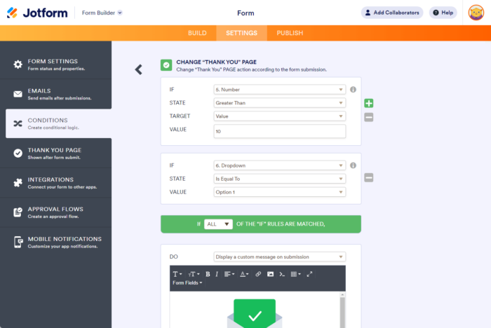 How to Change Thank You Message Using Conditional Logic