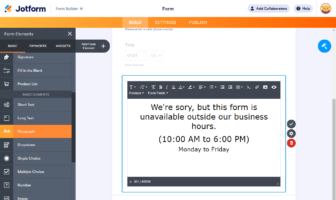 Enable or Disable a Form Based on Time Using Conditions