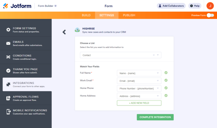 How to Setup the Highrise Integration