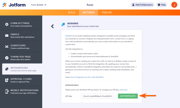 How to Integrate Your Form With SendGrid