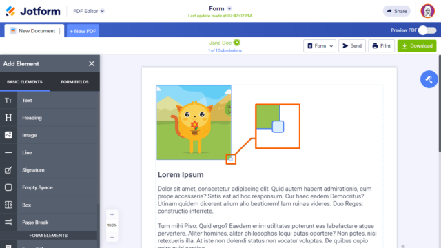 How to Move and Resize Elements in PDF Editor