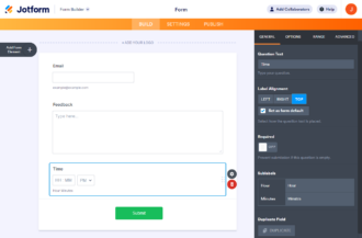 How to Add Time Field to a Form