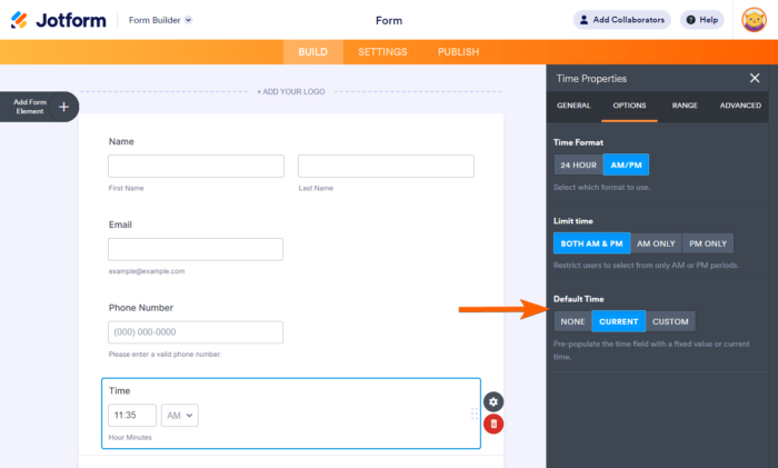 Enable or Disable a Form Based on Time Using Conditions