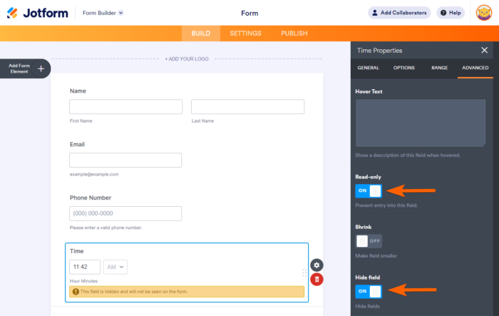 Enable or Disable a Form Based on Time Using Conditions