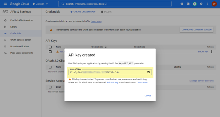 How to Get Google Maps API Key for Jotform Mapping Widgets?