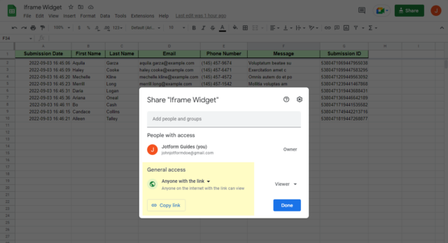 How To Embed Spreadsheet in Your Form?