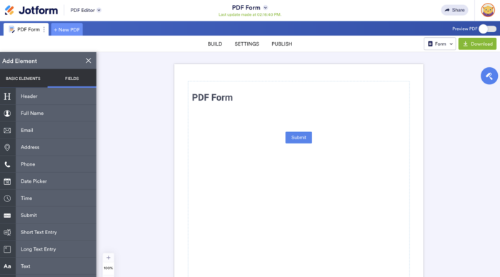 Comment créer un formulaire PDF à remplir sans Acrobat | The Jotform Blog