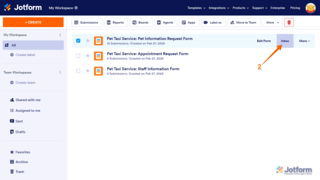 How to Access Jotform Inbox