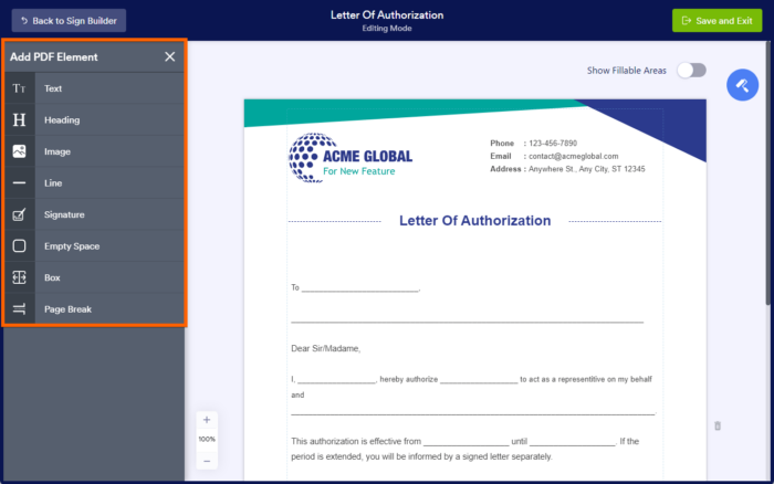 How to Use a Sign Template and Customize it in Sign Builder