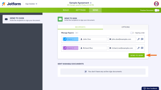How to Send Your Document to Someone to Be Signed