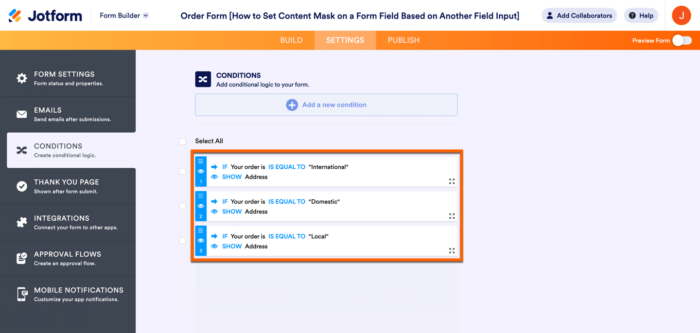 How to Set Content Mask on a Form Field Based on Another Field Input