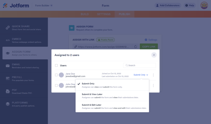 Managing Permissions for Your Assignees