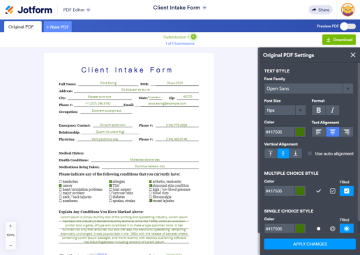 How to Change the Answer Styles in the Original PDF Document