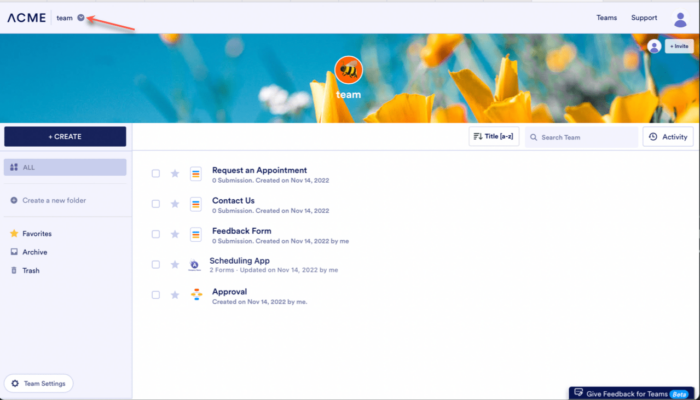 How to Create New Assets in Jotform Teams
