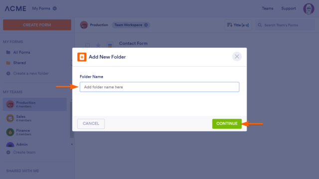 How to Create Folders in a Team