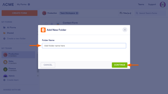 How to Create Folders in a Team