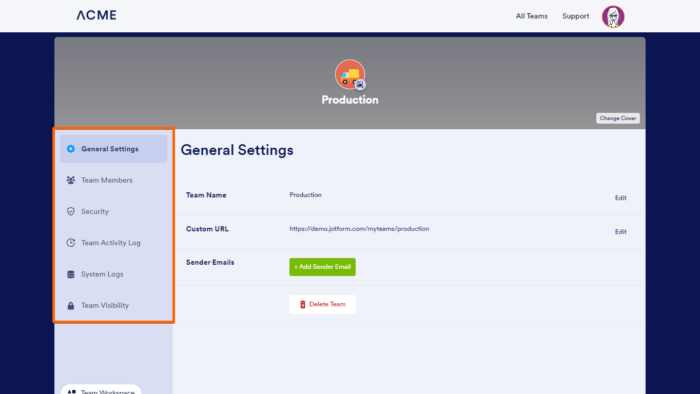 How to Change Settings in Jotform Teams