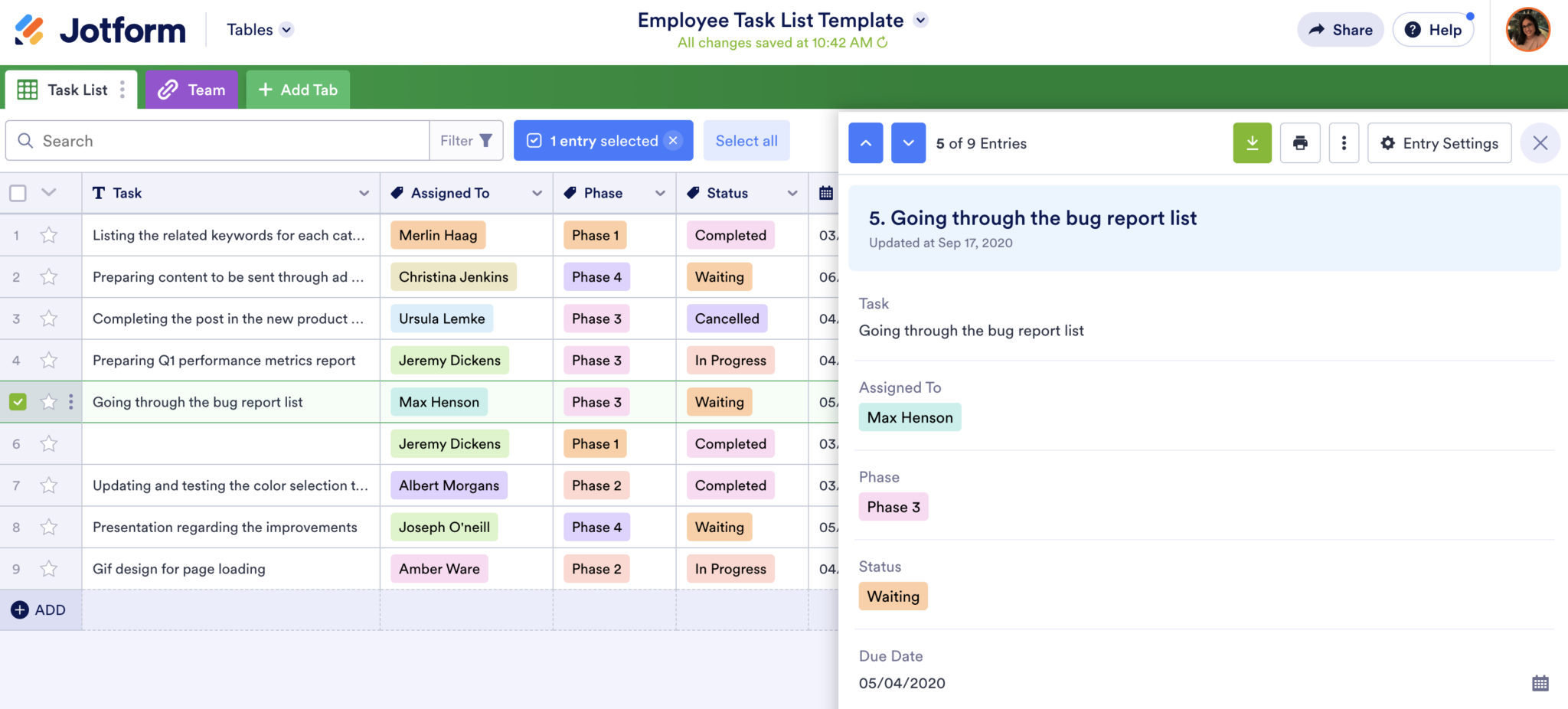 Organize your team with a task management dashboard | The Jotform Blog