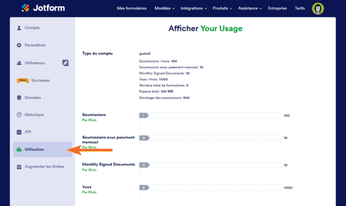 Comprendre l'utilisation et les limites de votre compte