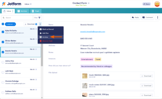 How to Archive and Unarchive Submissions in Jotform Inbox