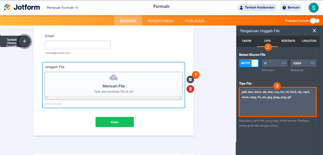 Cara Mengubah Tipe File yang Diizinkan di Kolom Unggah File
