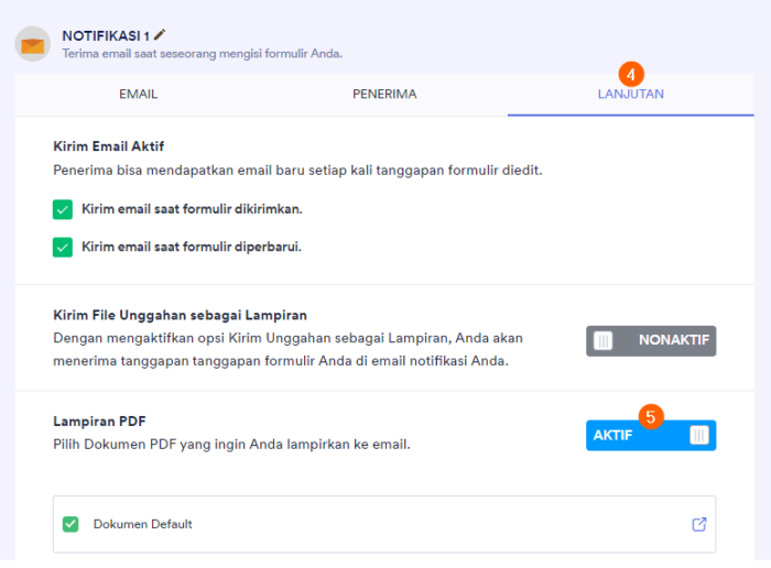 Bagaimana Melampirkan Kiriman sebagai Lampiran PDF di Email Notifikasi