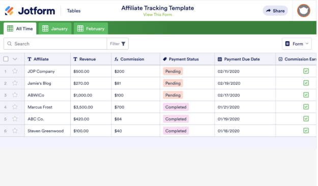 Top 7 affiliate tracking platforms | The Jotform Blog