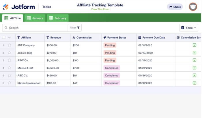Top 7 affiliate tracking platforms in 2026 | The Jotform Blog