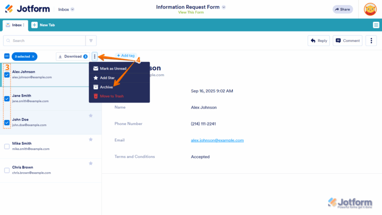 How to Archive and Unarchive Submissions in Jotform Inbox