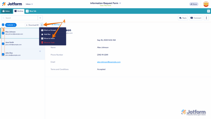 How to Archive and Unarchive Submissions in Jotform Inbox