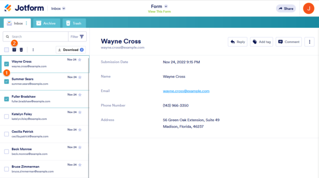 How to Archive and Unarchive Submissions in Jotform Inbox
