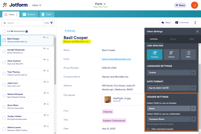 How to Access and Change the Settings of Jotform Inbox