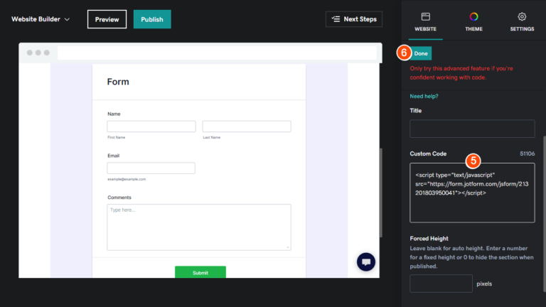 Adding a Form to GoDaddy