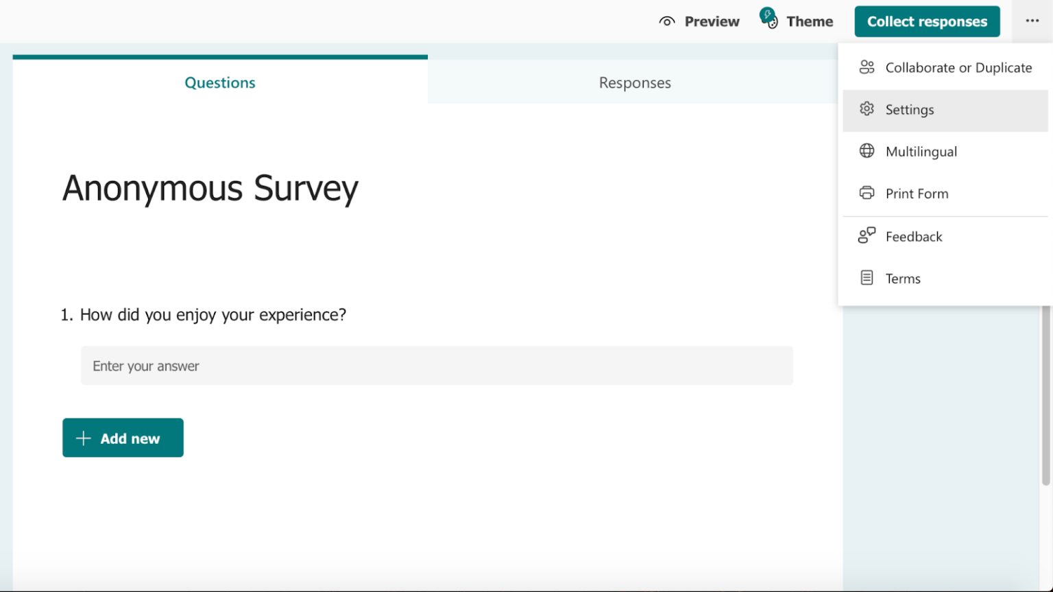 Wie man eine anonyme Umfrage in Microsoft Forms erstellt | The Jotform Blog