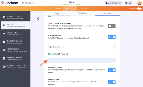 New feature: Create password protected PDFs for submission emails | The Jotform Blog