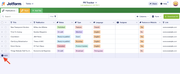 9 table templates to help with your nonprofit in 2025 | The Jotform Blog
