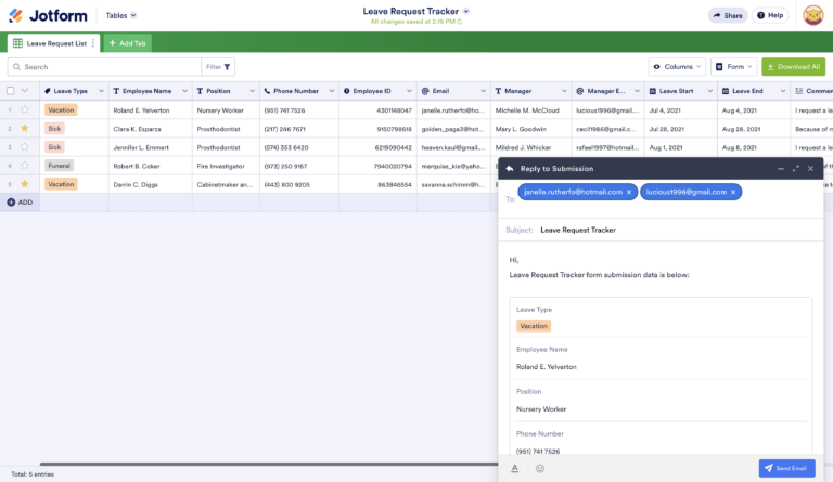 Seamlessly manage and track requests with Jotform Tables | The Jotform Blog