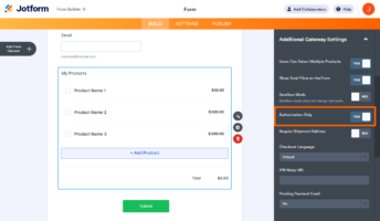 How to Collect Payment Information Without Charging With Jotform