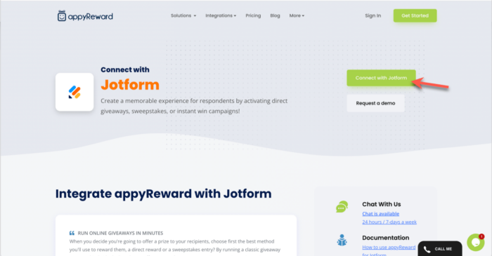 How to Integrate appyReward with Jotform