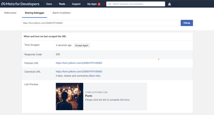 How to Set a Social Media Sharing Preview in Forms