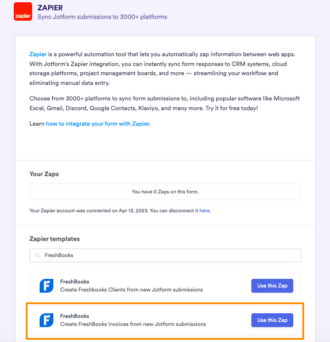 Create Invoices from Forms Using Freshbooks Integration | The Jotform Blog