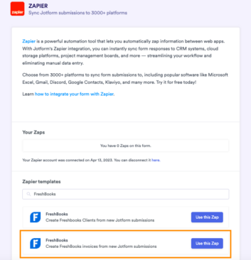 Create Invoices from Forms Using Freshbooks Integration | The Jotform Blog