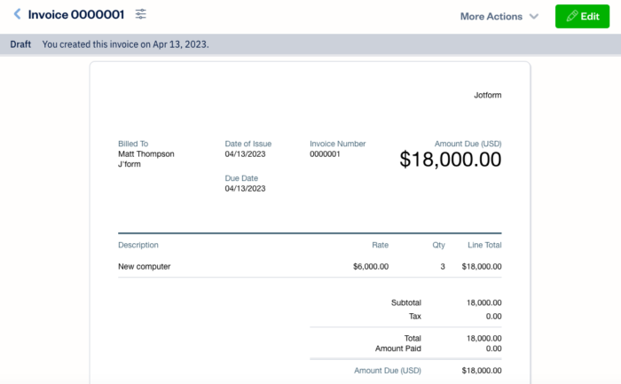Create Invoices from Forms Using Freshbooks Integration | The Jotform Blog