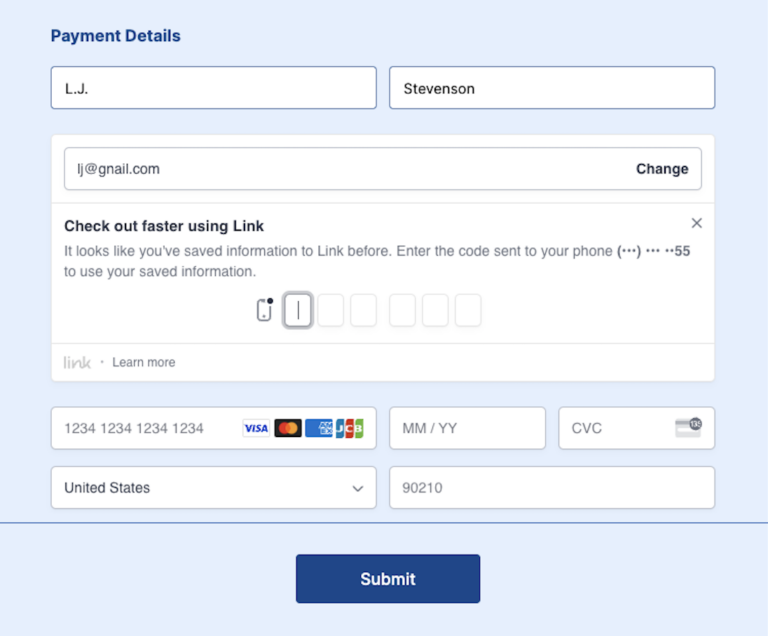 Introducing one-click checkout with Link by Stripe | The Jotform Blog