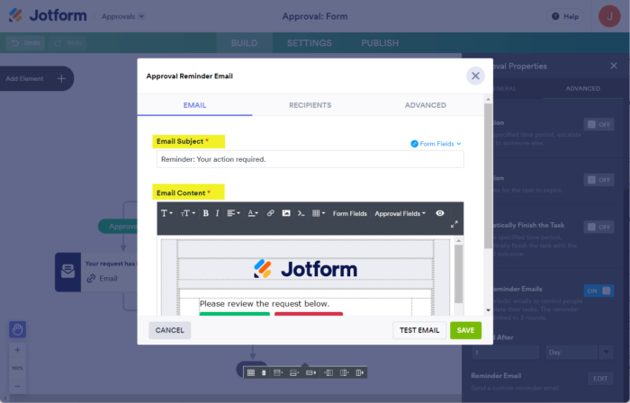 How to Set Approval Reminder Emails