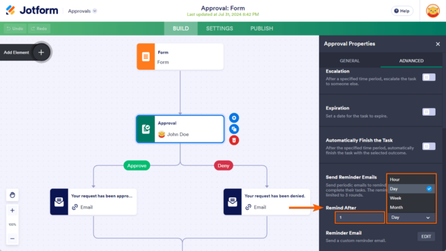 How to Set Approval Reminder Emails