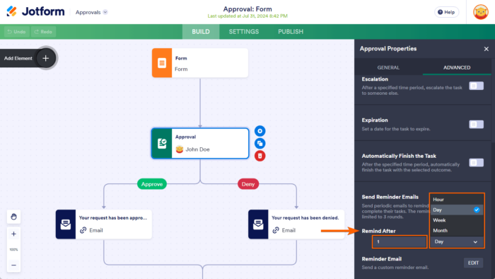 How to Set Approval Reminder Emails
