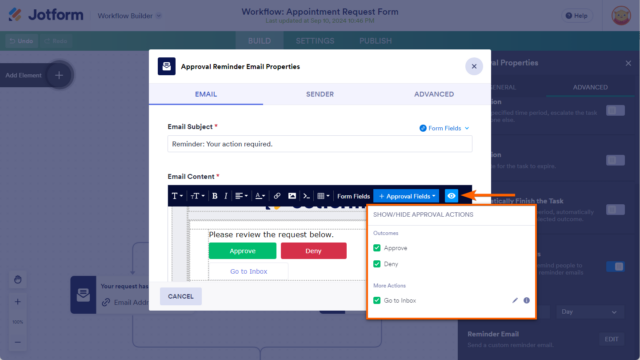 How to Set Approval Reminder Emails