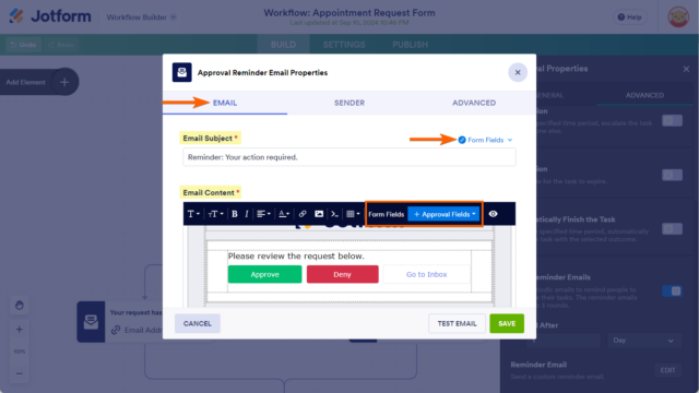 How to Set Approval Reminder Emails