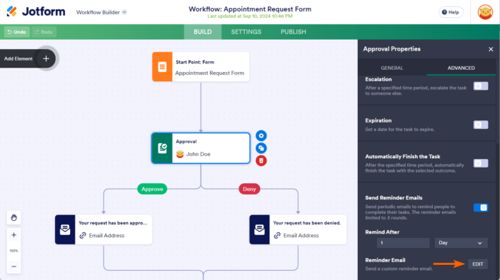 How to Set Approval Reminder Emails